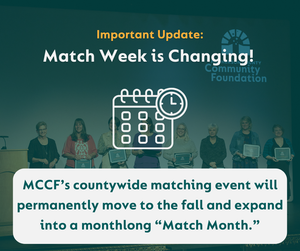 MCCF Shifts Match Week to Fall, Combines Events Into Countywide Match Month